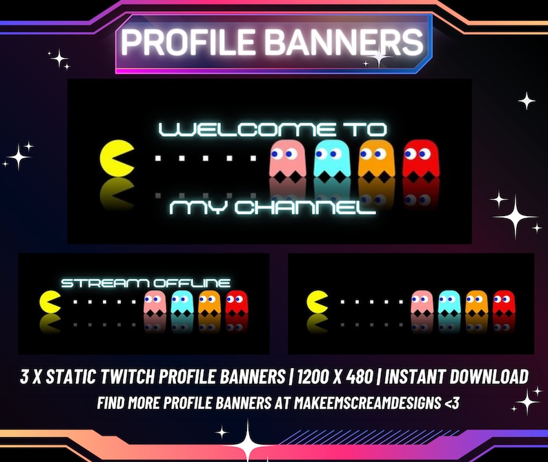 3 X Twitch Profile Banners Gaming Profile Banners Gamer - Etsy