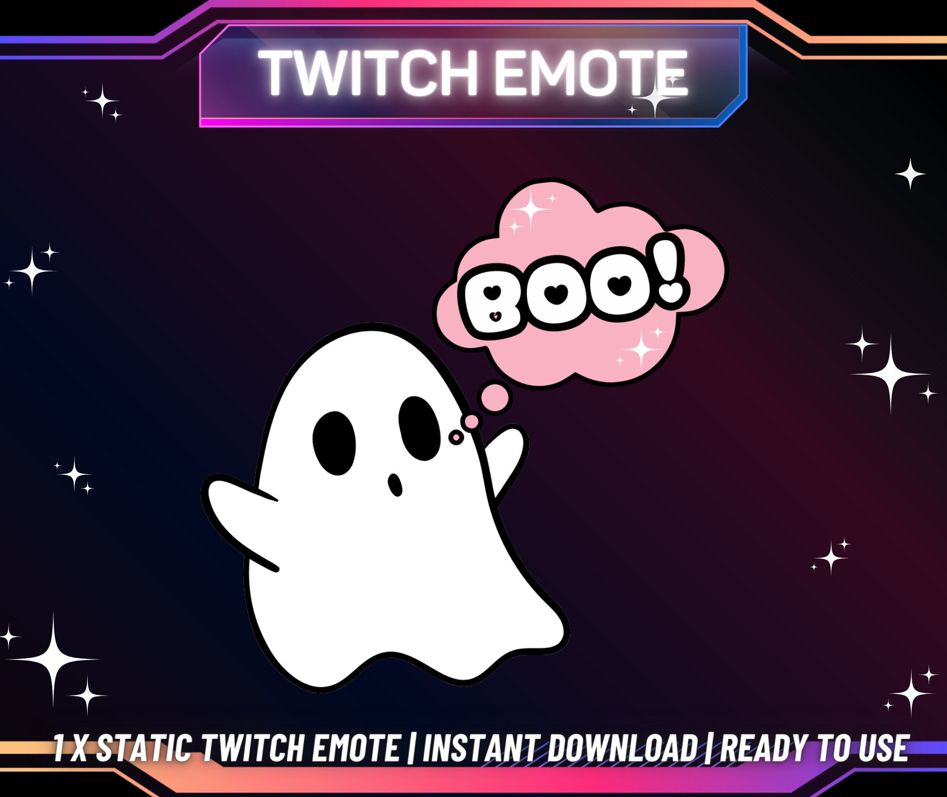 1 Twitch Emote Ghost Twitch Emote Boo Ghost Emote Funny - Etsy