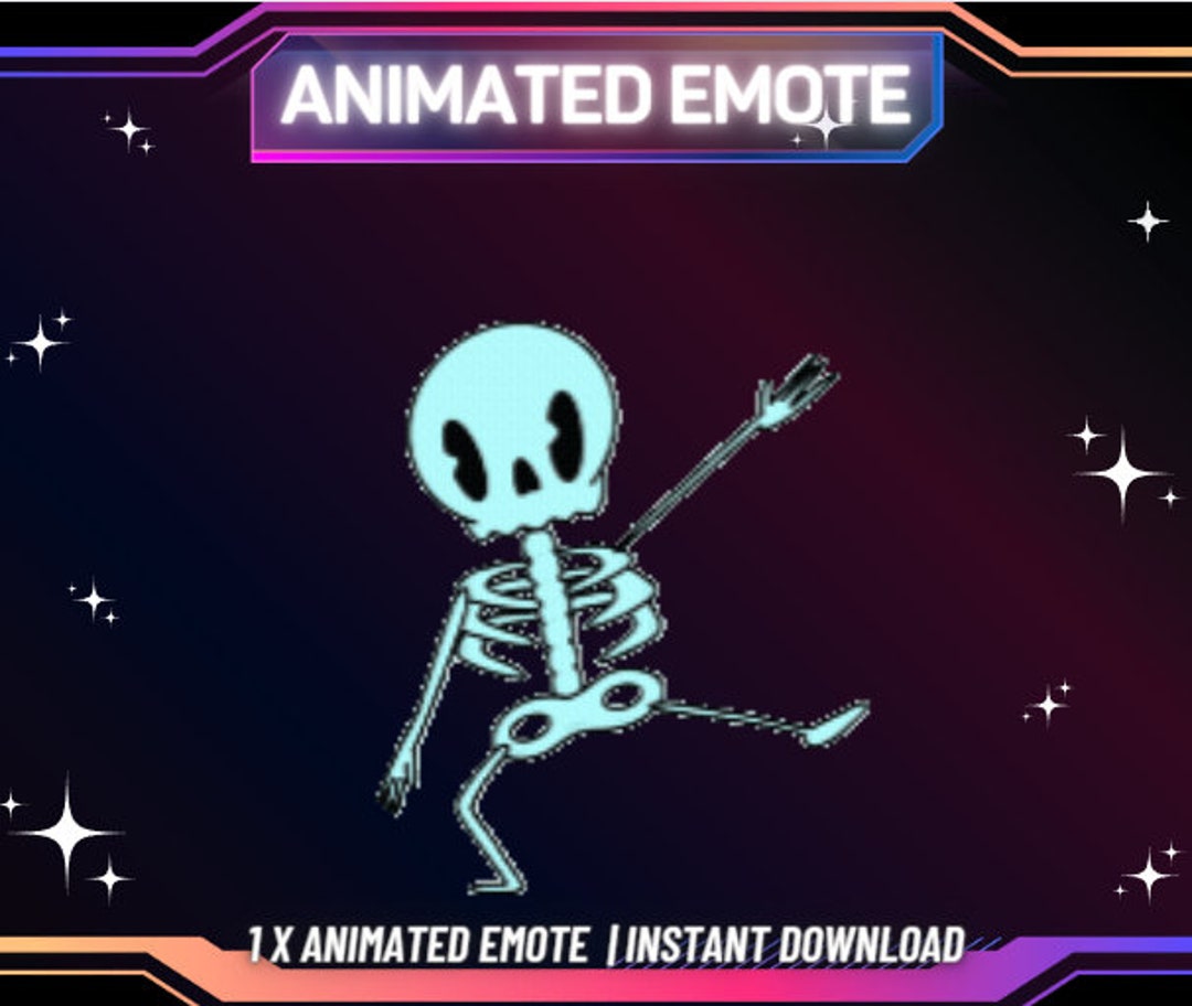 Animated Twitch Emote, Skeleton Dancing Emote, Cute Twitch Emote ...