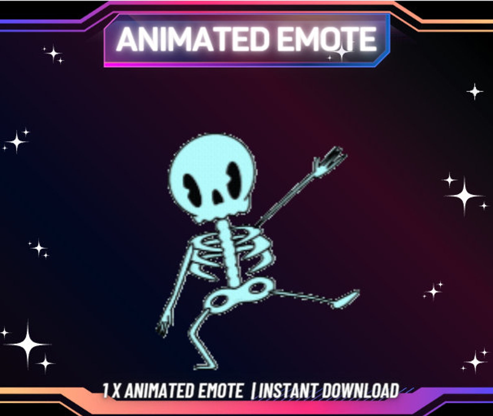 Animated Twitch Emote, Skeleton Dancing Emote, Cute Twitch Emote ...