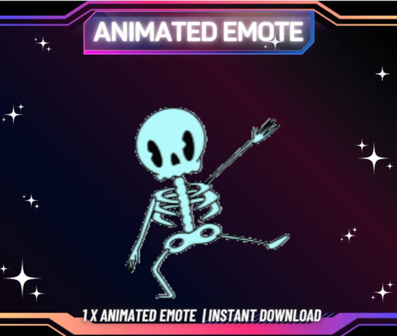 Animated Twitch Emote, Skeleton Dancing Emote, Cute Twitch Emote ...
