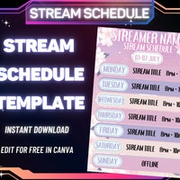 STREAM SCHEDULE Template Gamer Schedule Social Media Stream Schedule ...