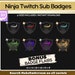 Cute Ninja Twitch Sub Badges| Bonus Badge Flairs | Ninja Sub Badges ...