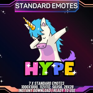 Animated Twitch Emote Pack, Unicorn Twitch Emotes, Hype Emote, Love ...
