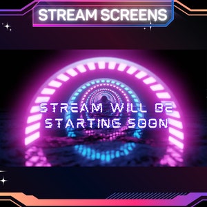 5 X ANIMATED Neon Stream Screens | Starting Soon | Be Right Back ...