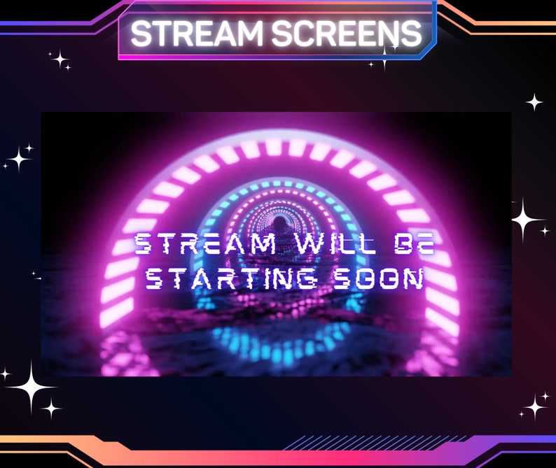 5 X ANIMATED Neon Stream Screens Starting Soon Be Right Back Stream ...