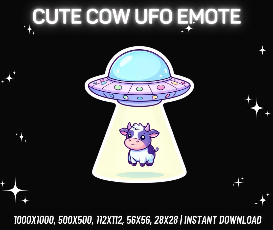 Cute Cow UFO Emote | Twitch Emote | Kick Emote | Discord Emote ...