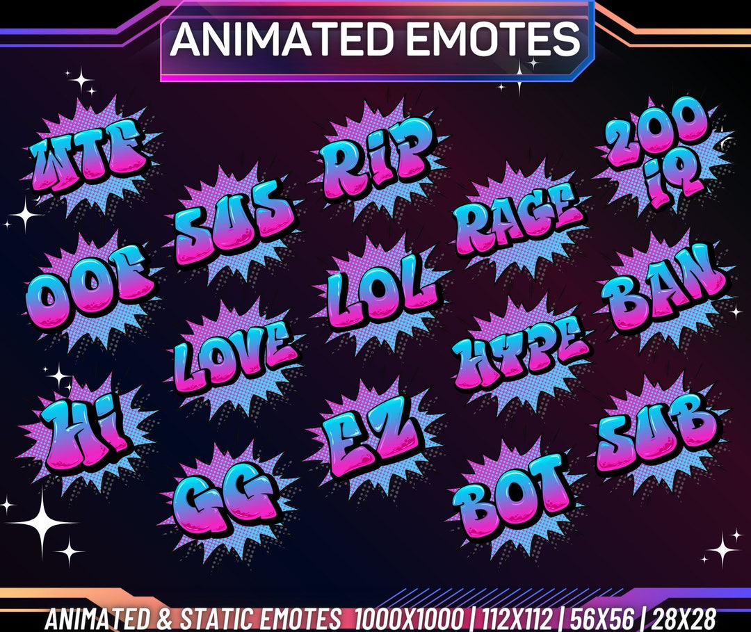 15 Animated Graffiti Text Emote PACK | Twitch Emote | Kick Emote ...