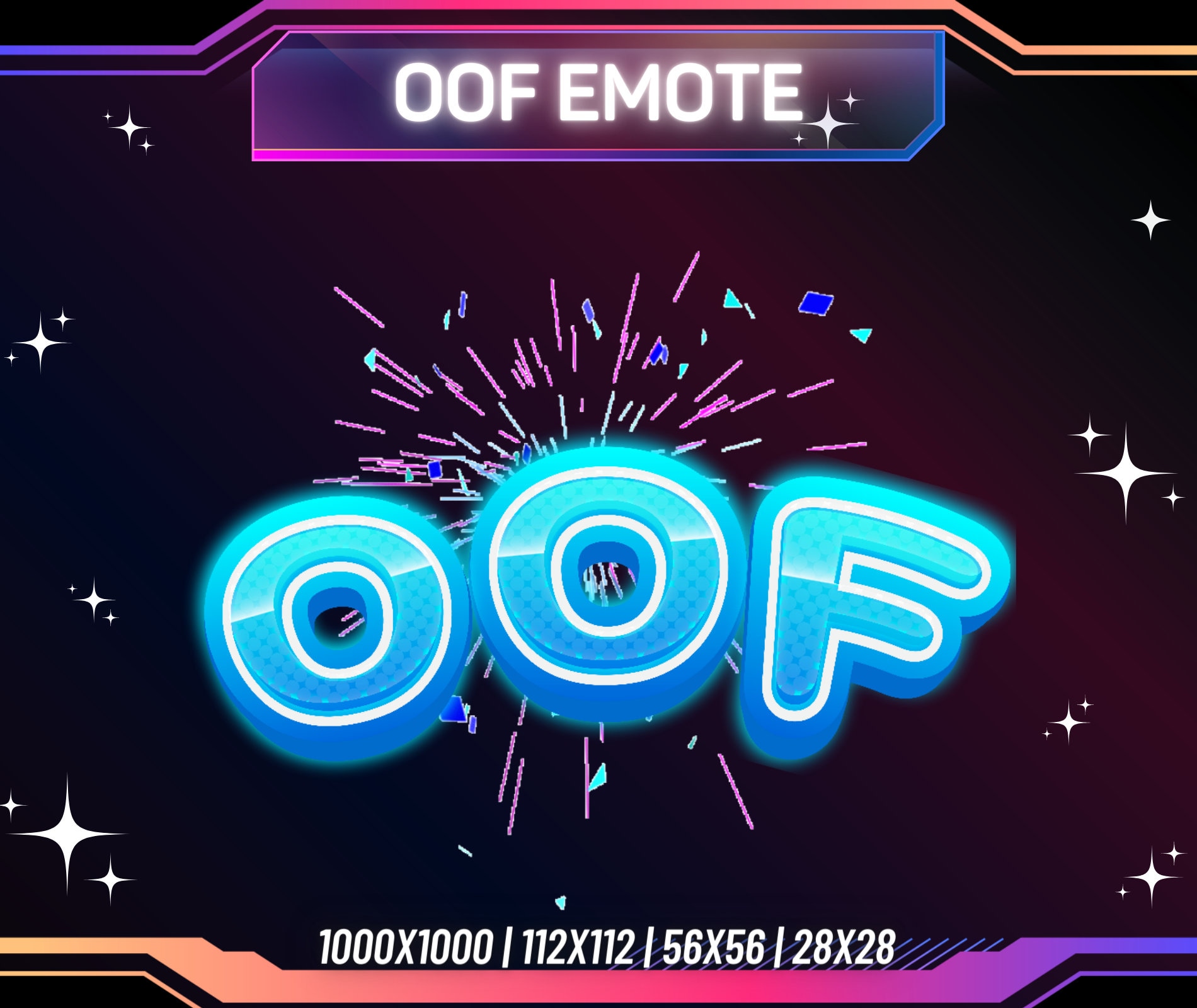 Animated Emote OOF Twitch Emote Kick Emote Discord Emote - Etsy