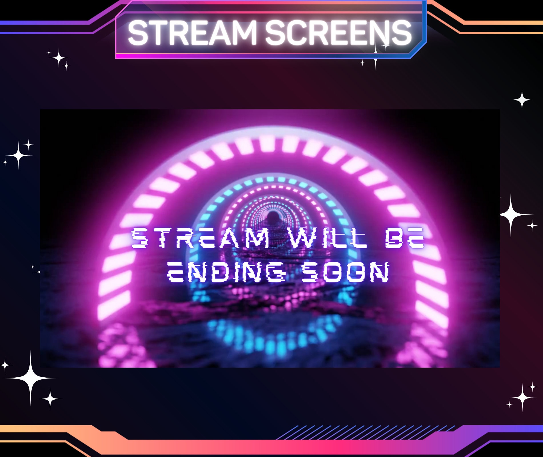 5 X ANIMATED Neon Stream Screens Starting Soon Be Right Back Stream ...
