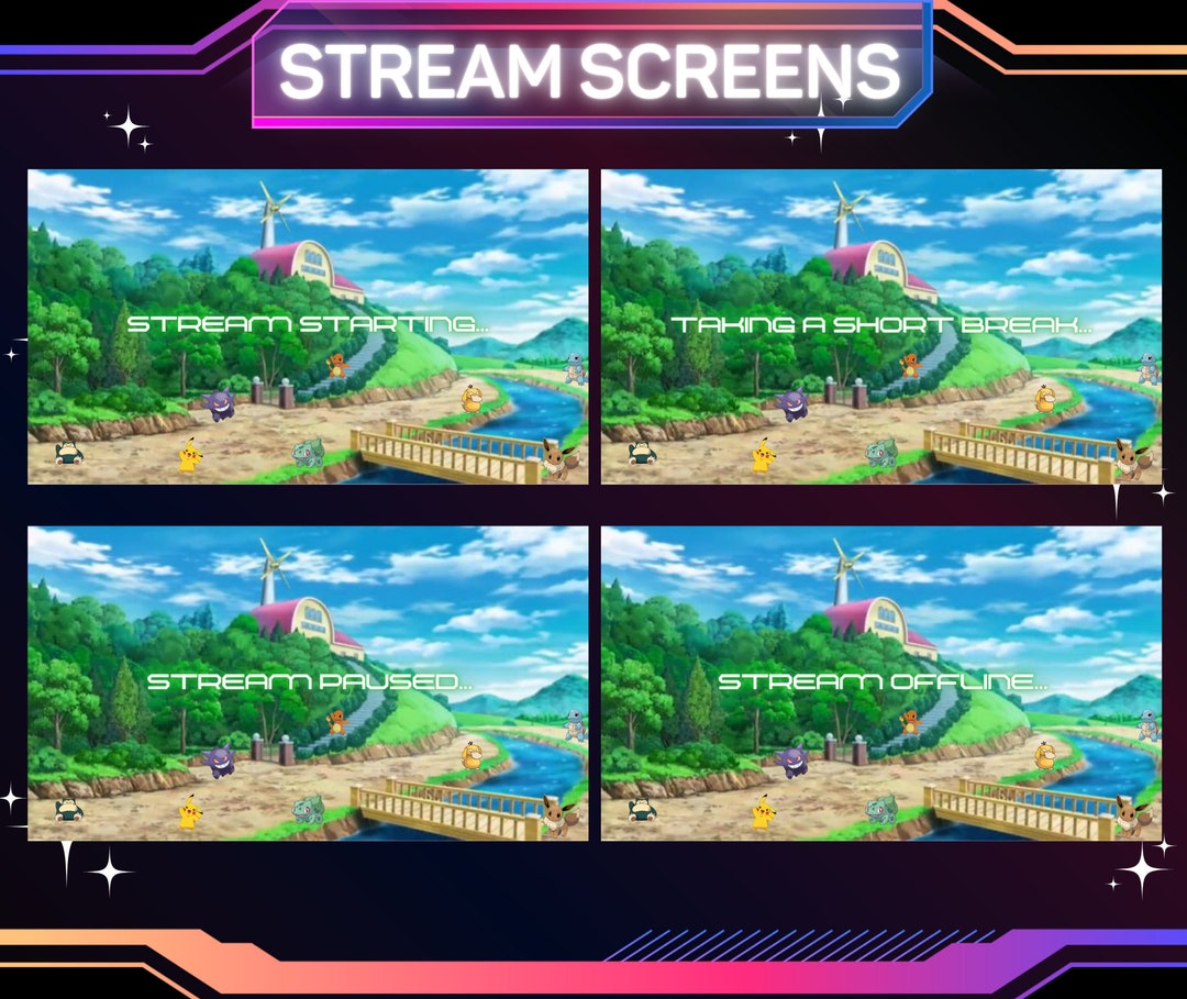 10 X Pokemon Stream Screens | Starting Soon | Be Right Back | Stream ...