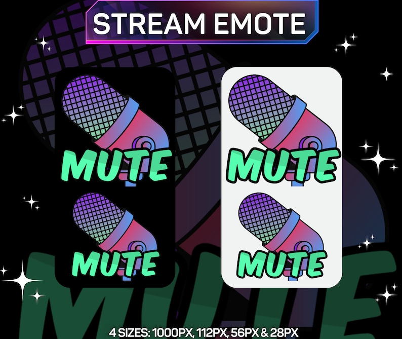 Mute Mic Twitch Emote, Streamer Channel Point Icon (digital Download ...