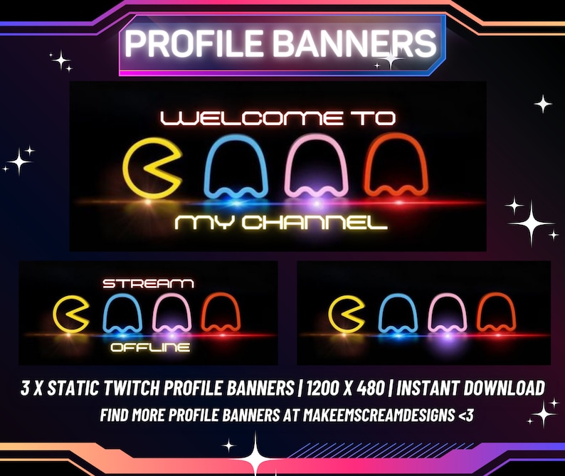 3 X Twitch Profile Banners, Gaming Profile Banners, Gamer Profile ...
