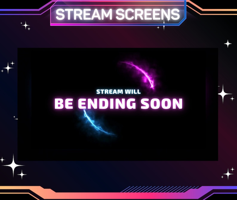 5 X ANIMATED Neon Stream Screens Animated Starting Soon Be Right Back ...