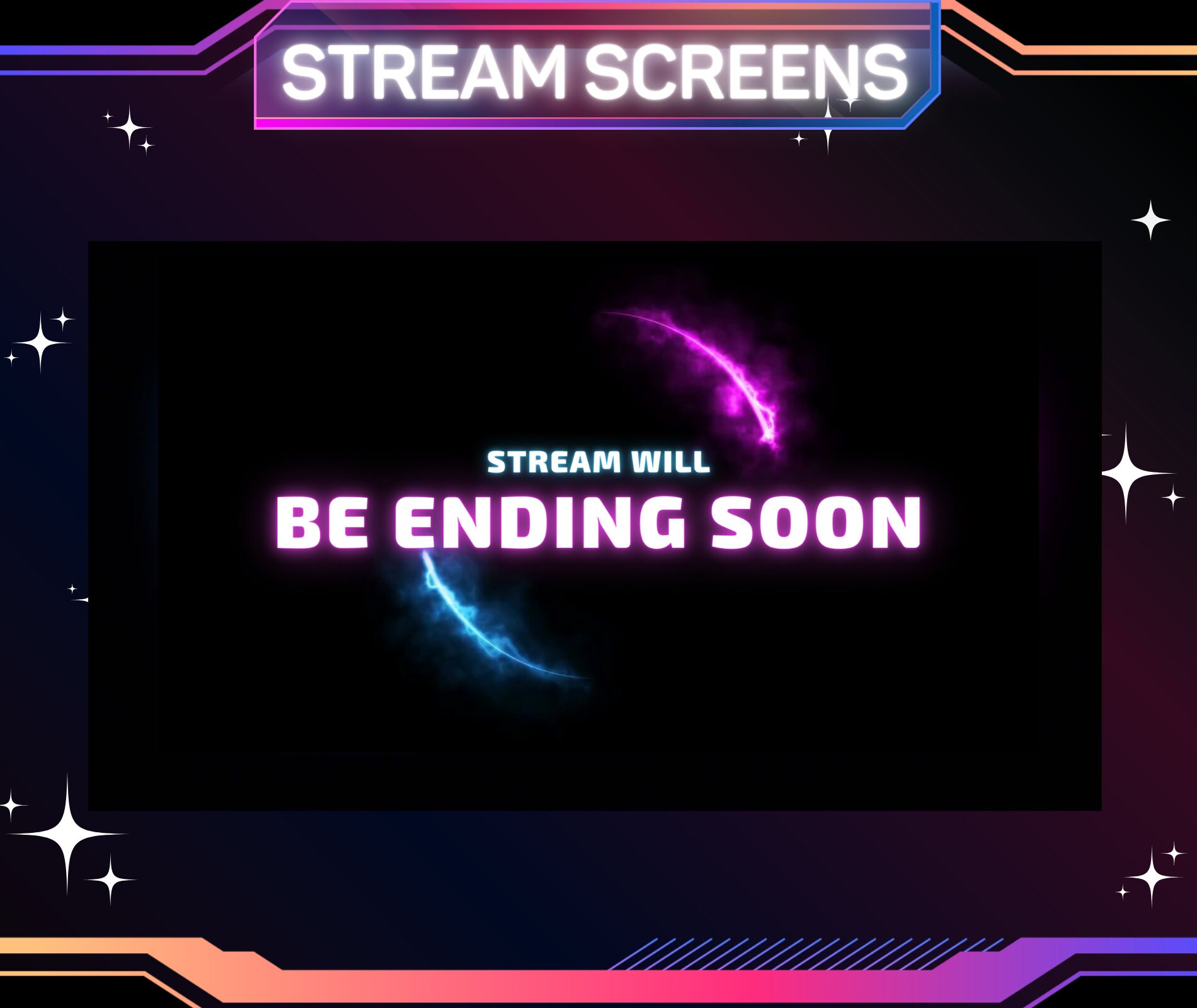 Animated Neon Stream Screens | Twitch Overlays (digital Download) - Etsy