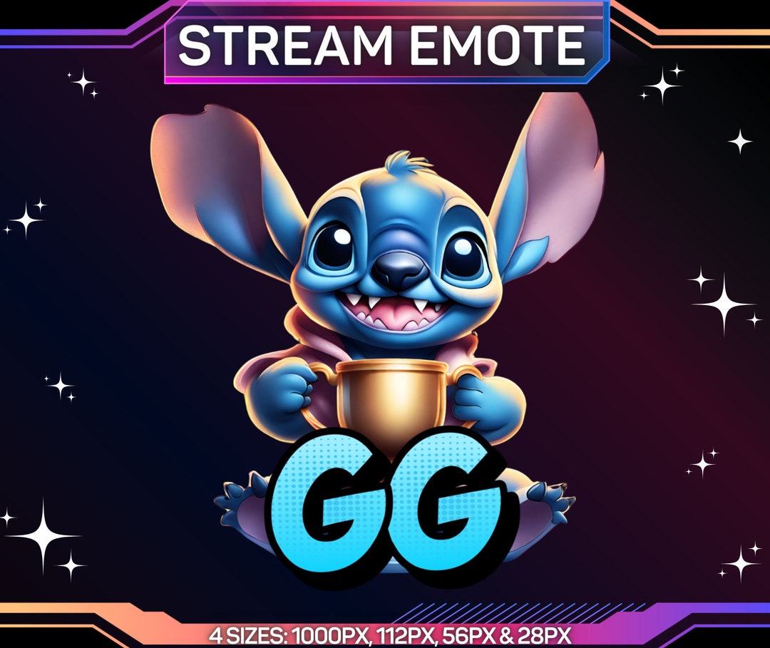 1 Twitch Emote, Stitch Emote, Good Game Stitch Emote, GG Emote, Cute ...