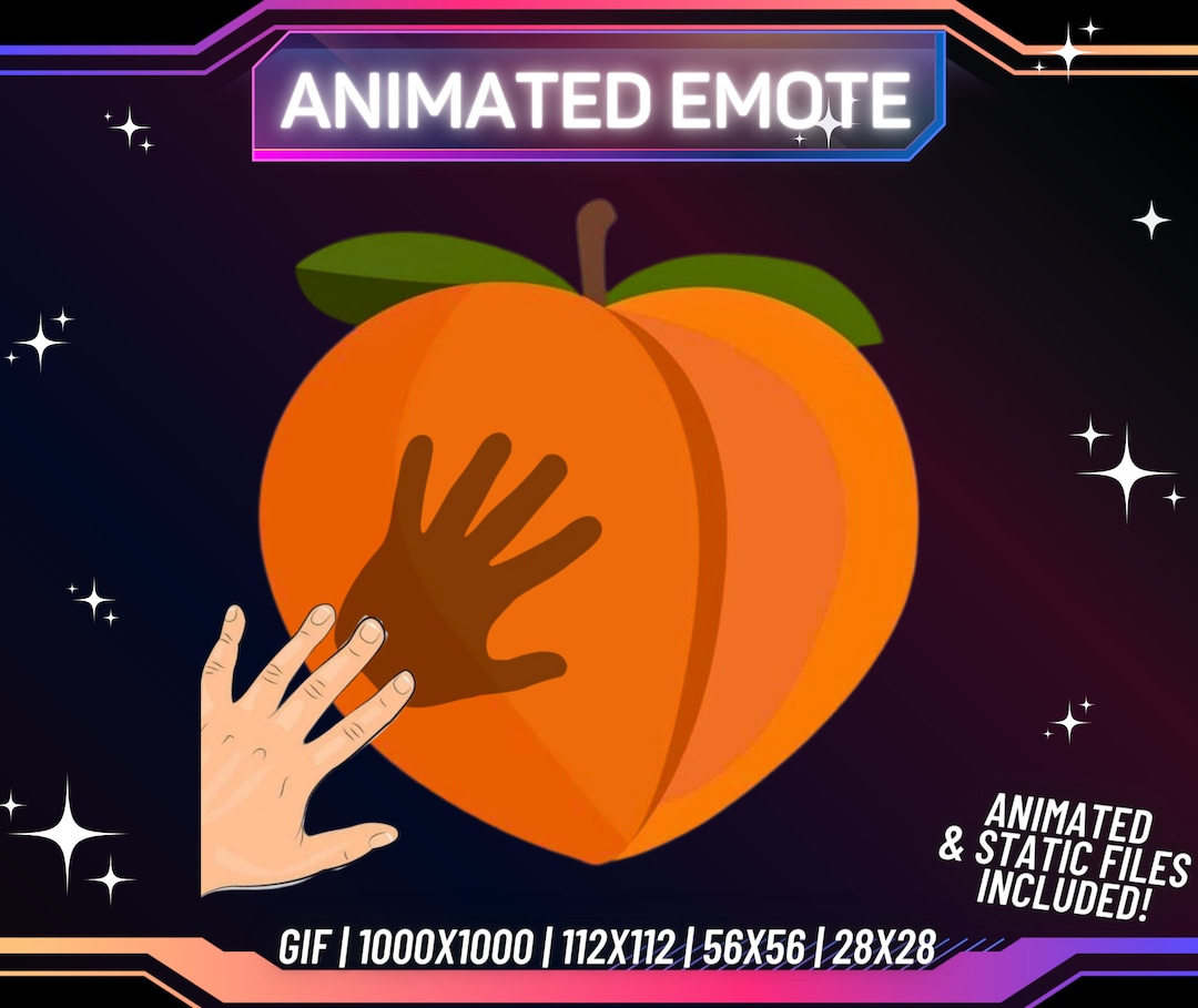 ANIMATED Twitch Emote, Peach Slap Emote, Peach Emote, Twitch Emote ...