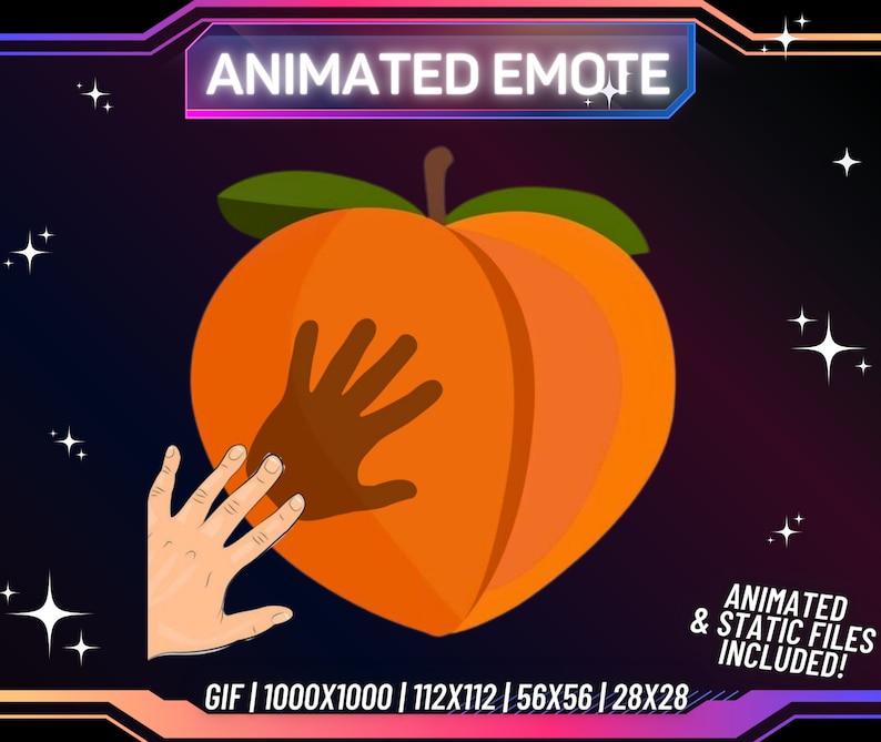 ANIMATED Twitch Emote, Peach Slap Emote, Peach Emote, Twitch Emote ...