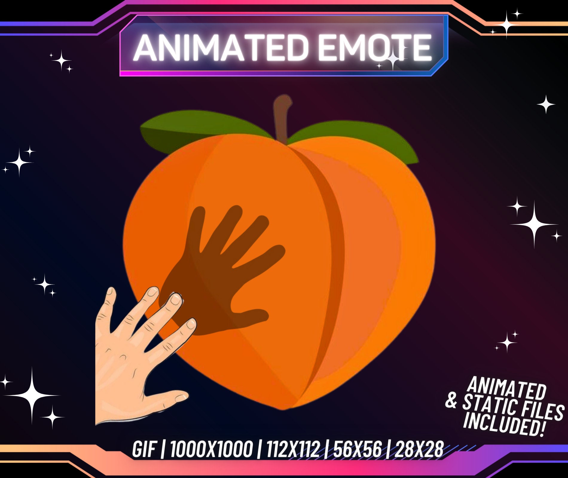 ANIMATED Twitch Emote, Peach Slap Emote, Peach Emote, Twitch Emote ...