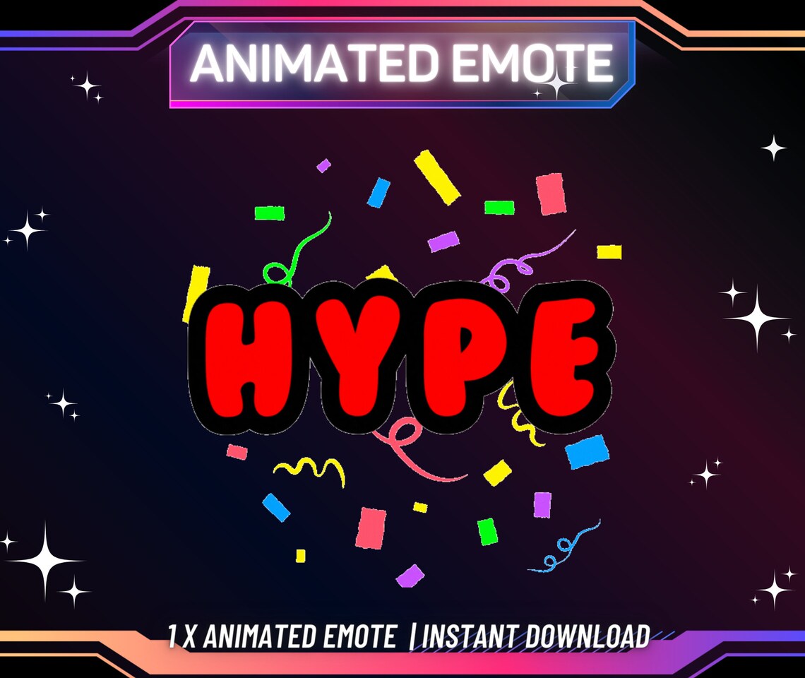 Animated Twitch Emote, Hype Me up Emote, Cute Twitch Emote, Rainbow ...