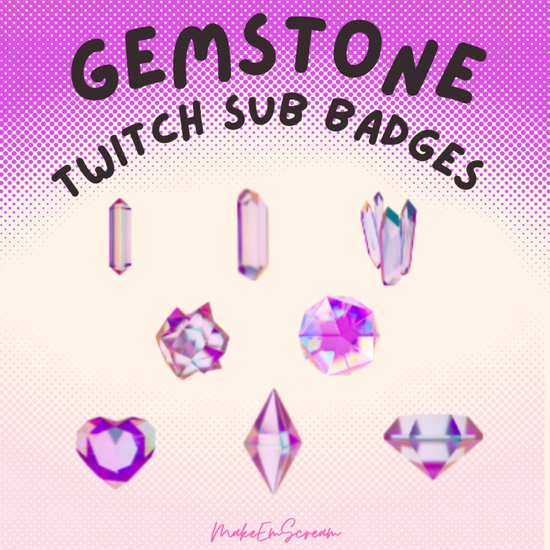 Gemstone Twitch Tier Badges Pack - Etsy