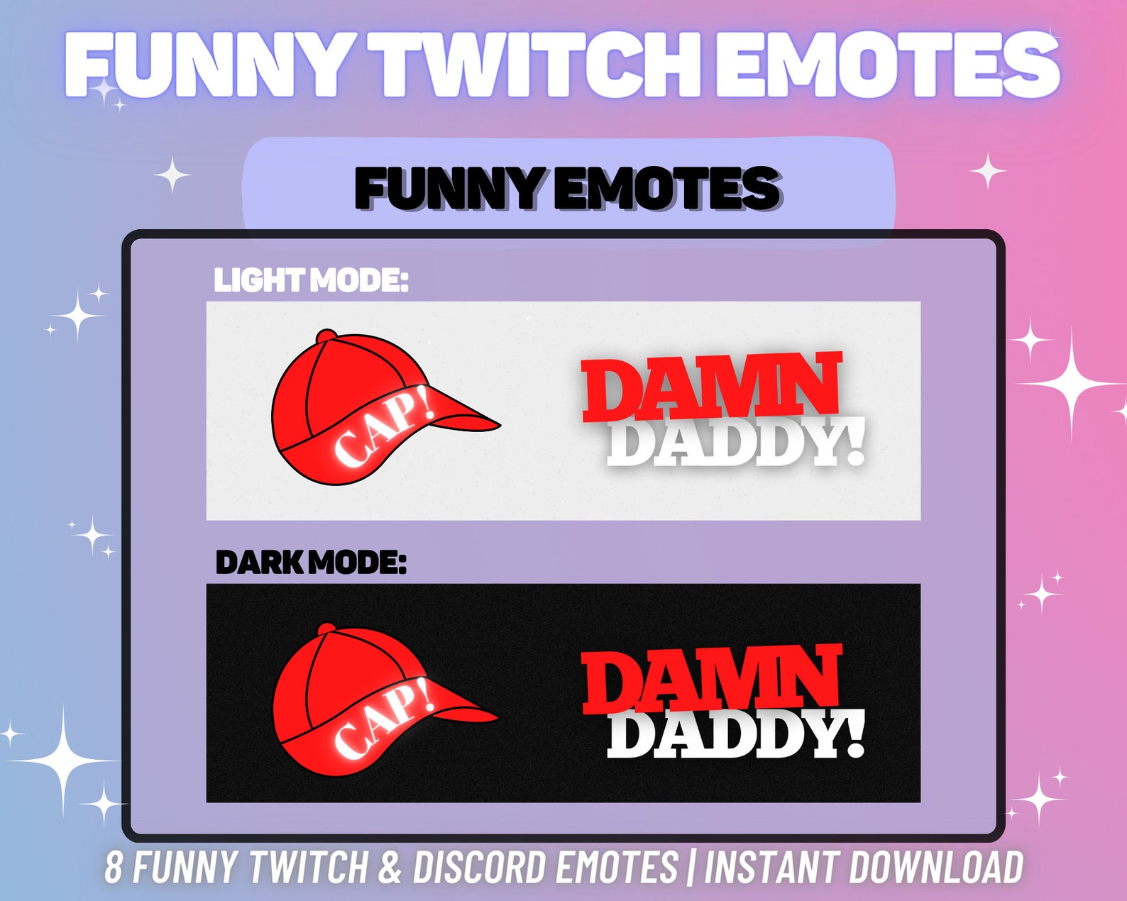 Funny Twitch & Discord Emotes 8 Pack Twitch Emotes Funny Funny Emotes ...