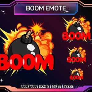 1 X Boom Twitch Emote, Discord Emote, Kick Emote, Youtube Emote, Funny ...