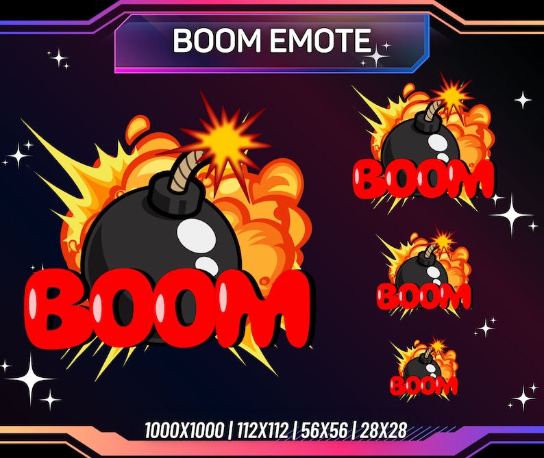 1 X Boom Twitch Emote Discord Emote Kick Emote Youtube - Etsy