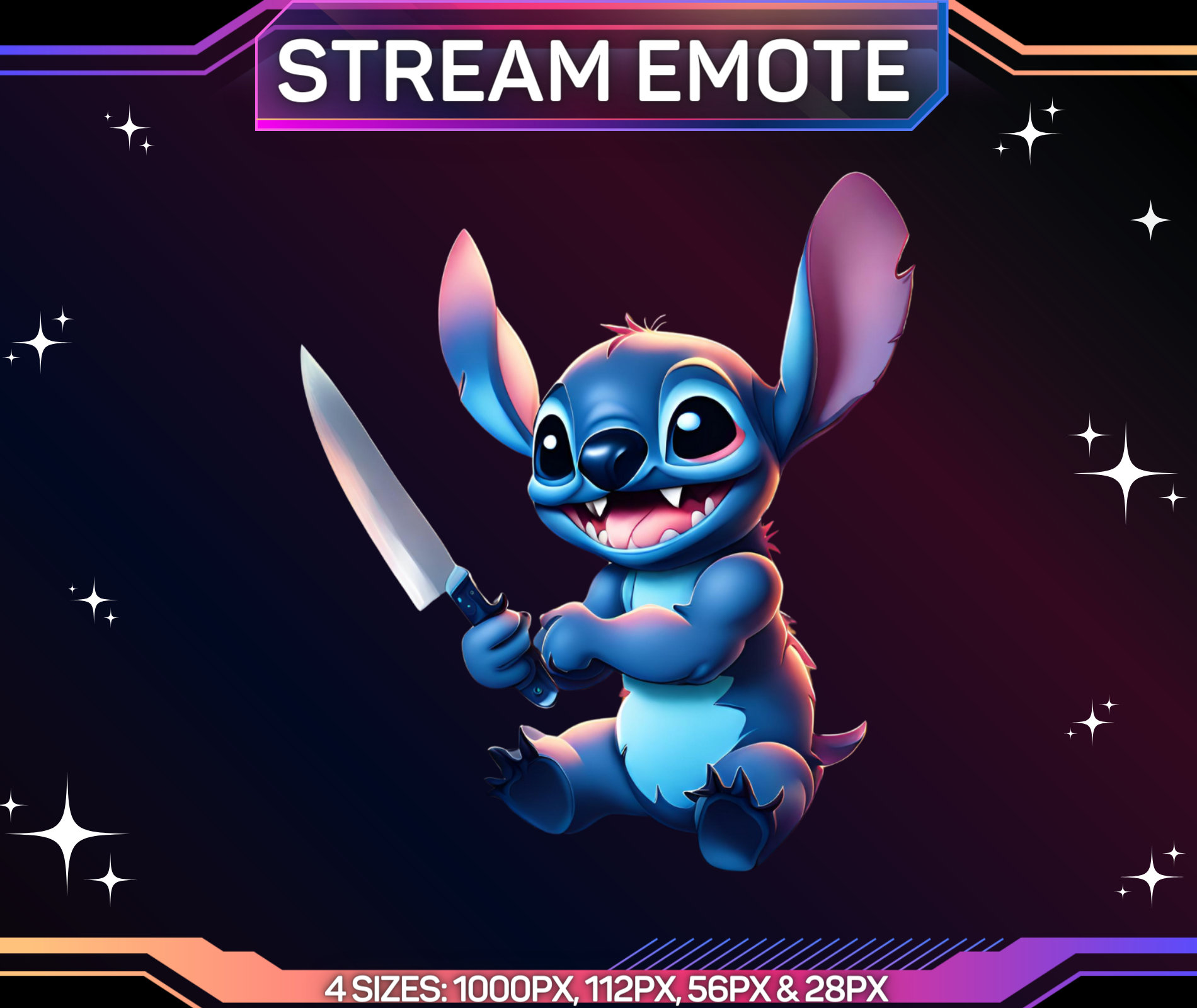 1 Twitch Emote, Stitch Emote, Stitch Knife Emote, Cute Stitch Emote ...