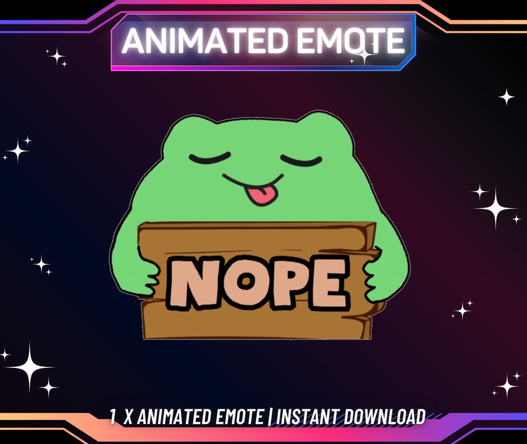 Animated Emote Nope Frog Twitch Emote Kick Emote Discord - Etsy Canada