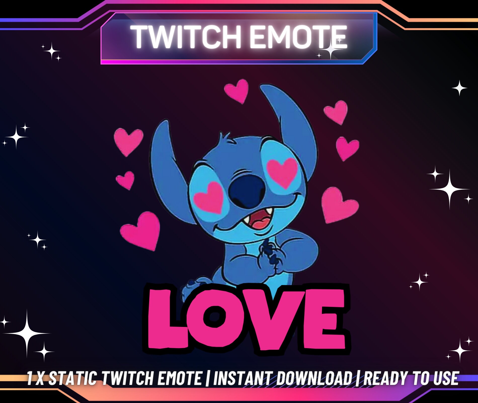 1 Twitch Emote Stitch Twitch Emote Kick Emote Funny Emote Cute Twitch ...
