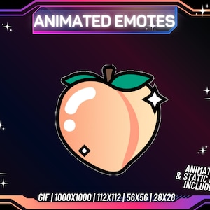 Animated Twitch Emote, Peach Animated Twitch Emote, Cute Twitch Emote ...