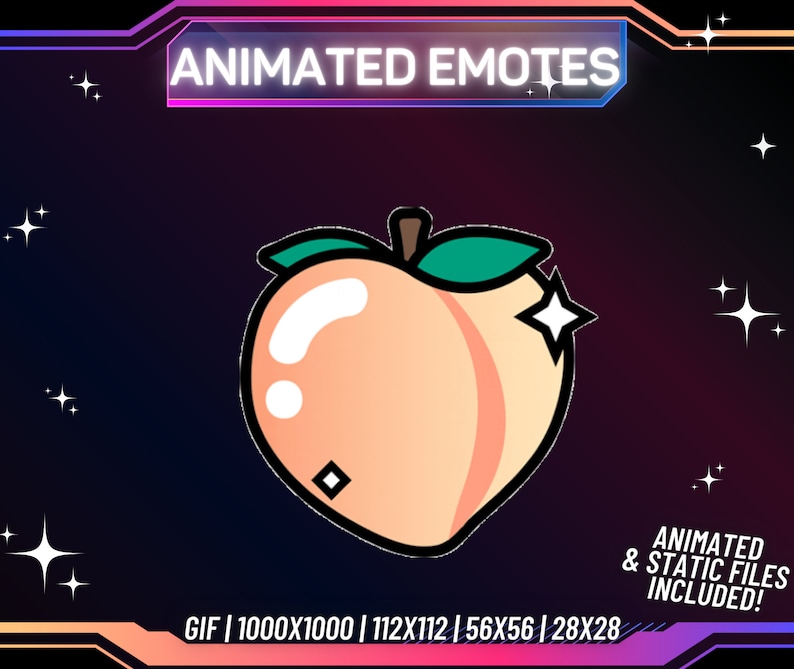 Animated Twitch Emote, Peach Animated Twitch Emote, Cute Twitch Emote ...