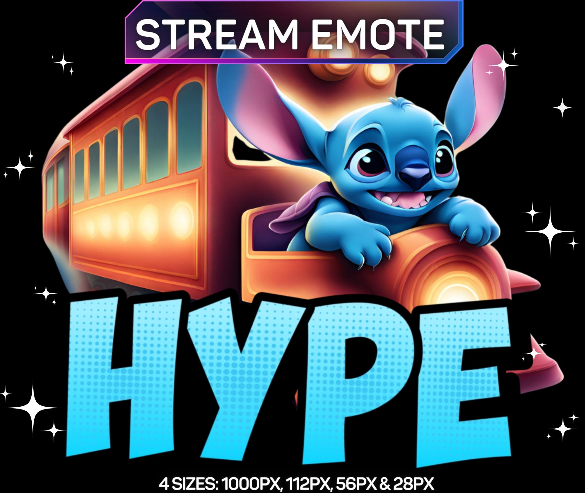 1 Twitch Emote, Stitch Emote, Stitch Hype Train Emote, Hype Train Emote ...