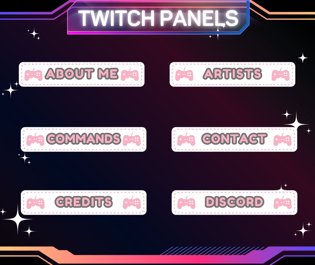 30 X Pink Basic Twitch Panels | Streaming Panels | Twitch | Kick ...
