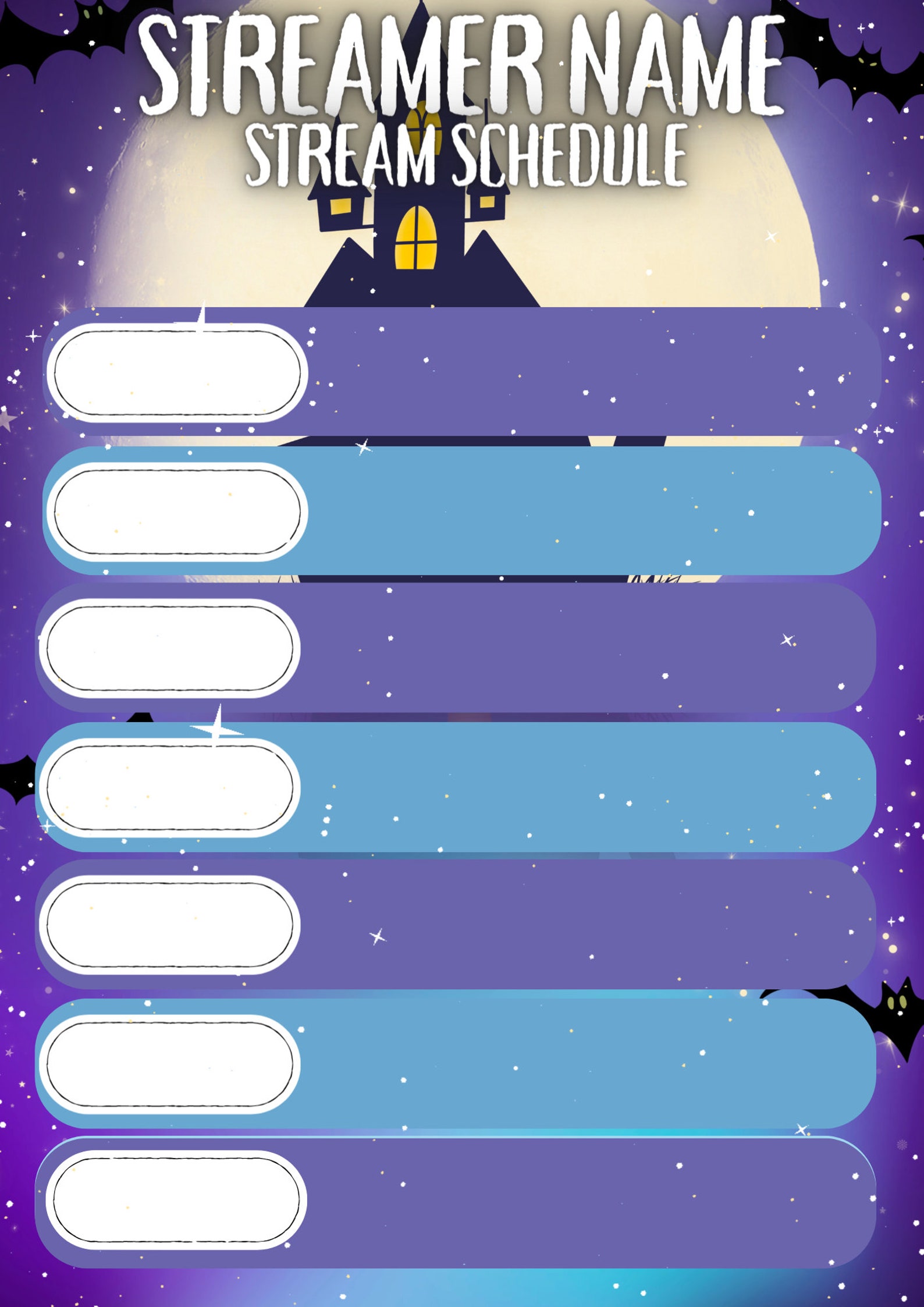 STREAM SCHEDULE Template Halloween Stream Schedule Social Media Stream ...