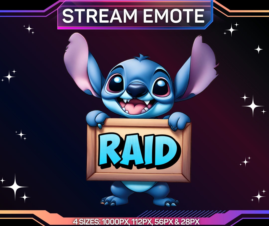 1 Twitch Emote, Stitch Emote, Stitch Raid Emote, Cute Raid Stitch Emote ...