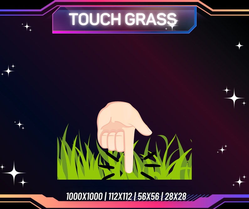 Animated Touch Grass Emote | Streaming Platforms (instant Download) - Etsy