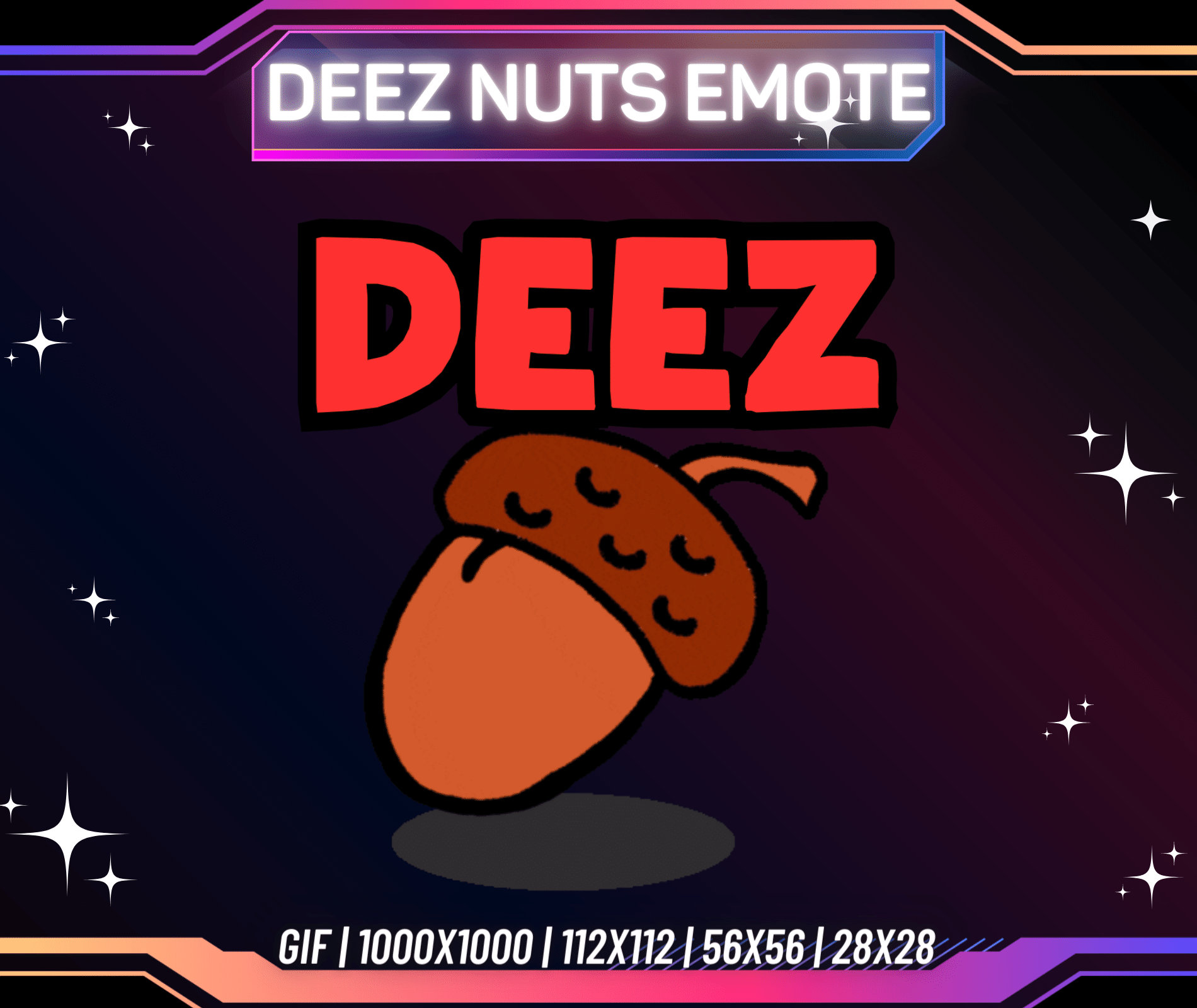 Animated Twitch Emote, Deez Nuts Emote, Cute Emote, Funny Twitch Emote ...