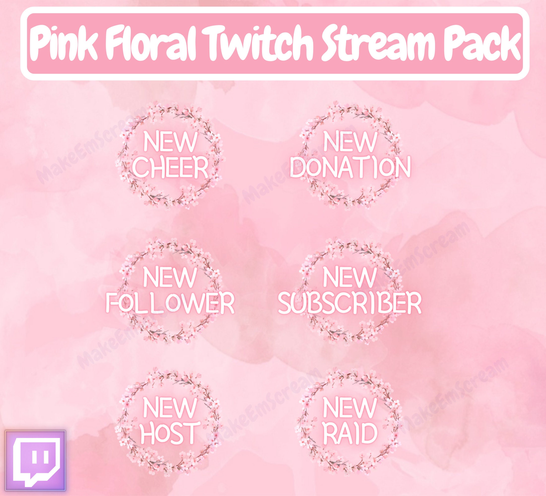 Pink Sakura Twitch Overlay Complete Pack Twitch Overlays - Etsy