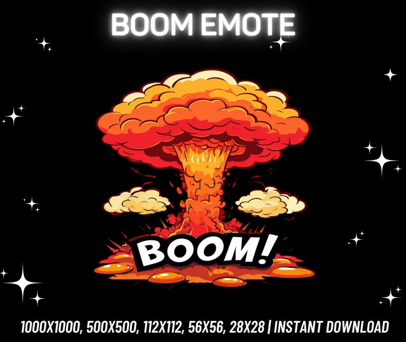 Boom Twitch Emote | Explosion Streamer Emote (instant PNG Download) - Etsy