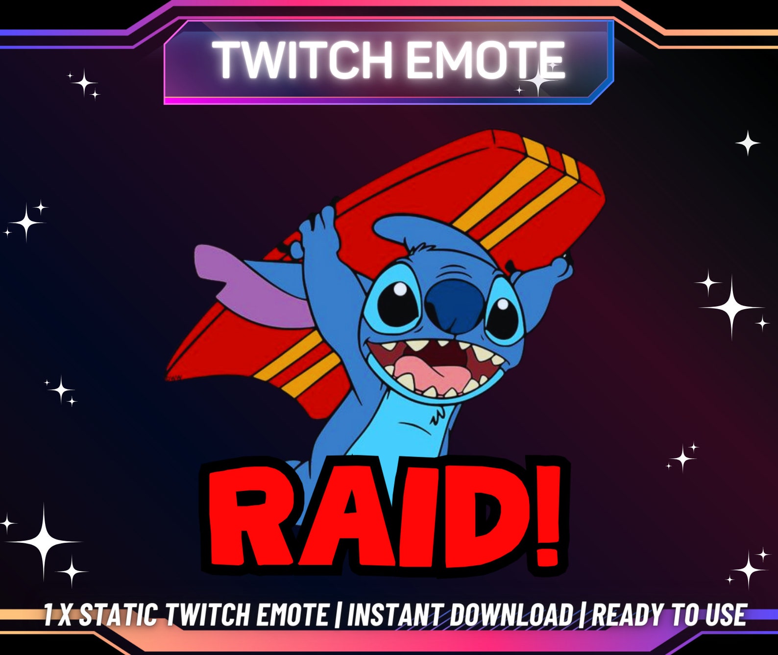 1 Twitch Emote Stitch Twitch Emote Kick Emote Funny Emote Cute Twitch ...