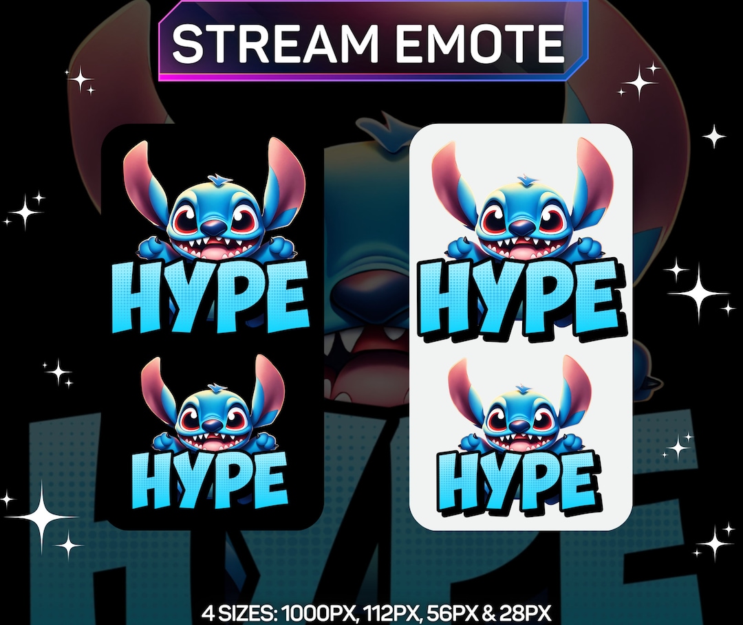 1 Twitch Emote, Stitch Emote, Stitch Hype Emote, Hype Emote, Cute ...