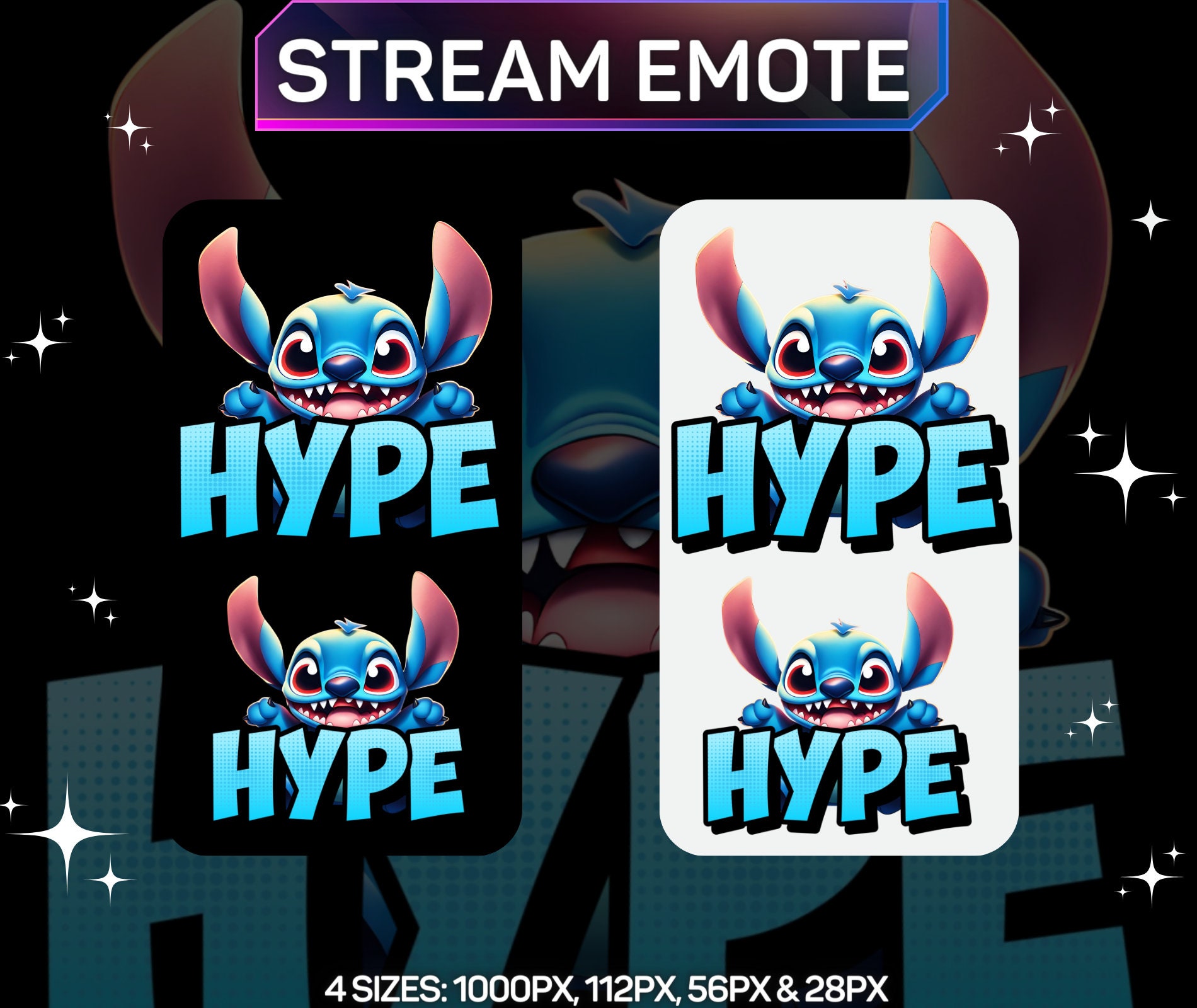 1 Twitch Emote, Stitch Emote, Stitch Hype Emote, Hype Emote, Cute ...