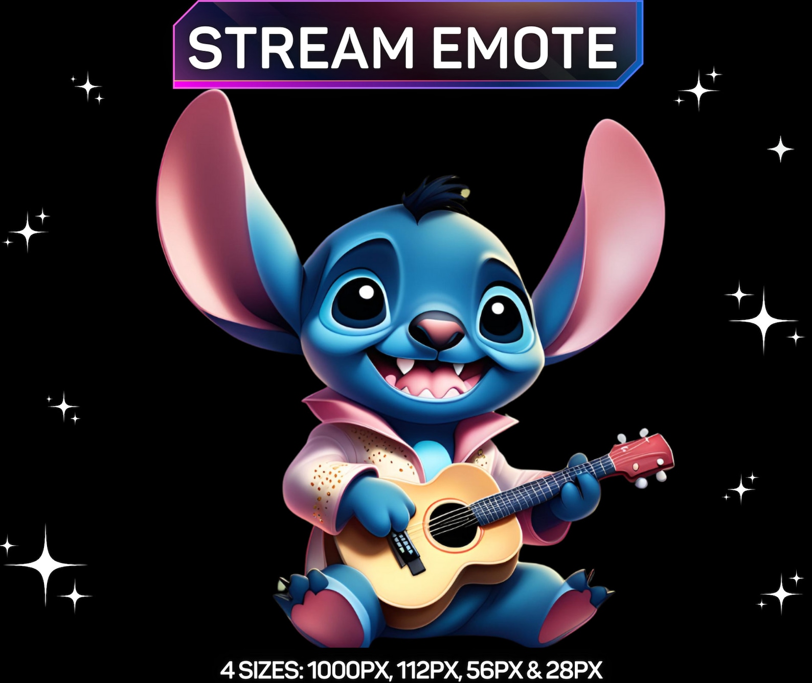 1 Twitch Emote, Stitch Emote, Elvis Dress up Stitch Emote, Cute Stitch ...