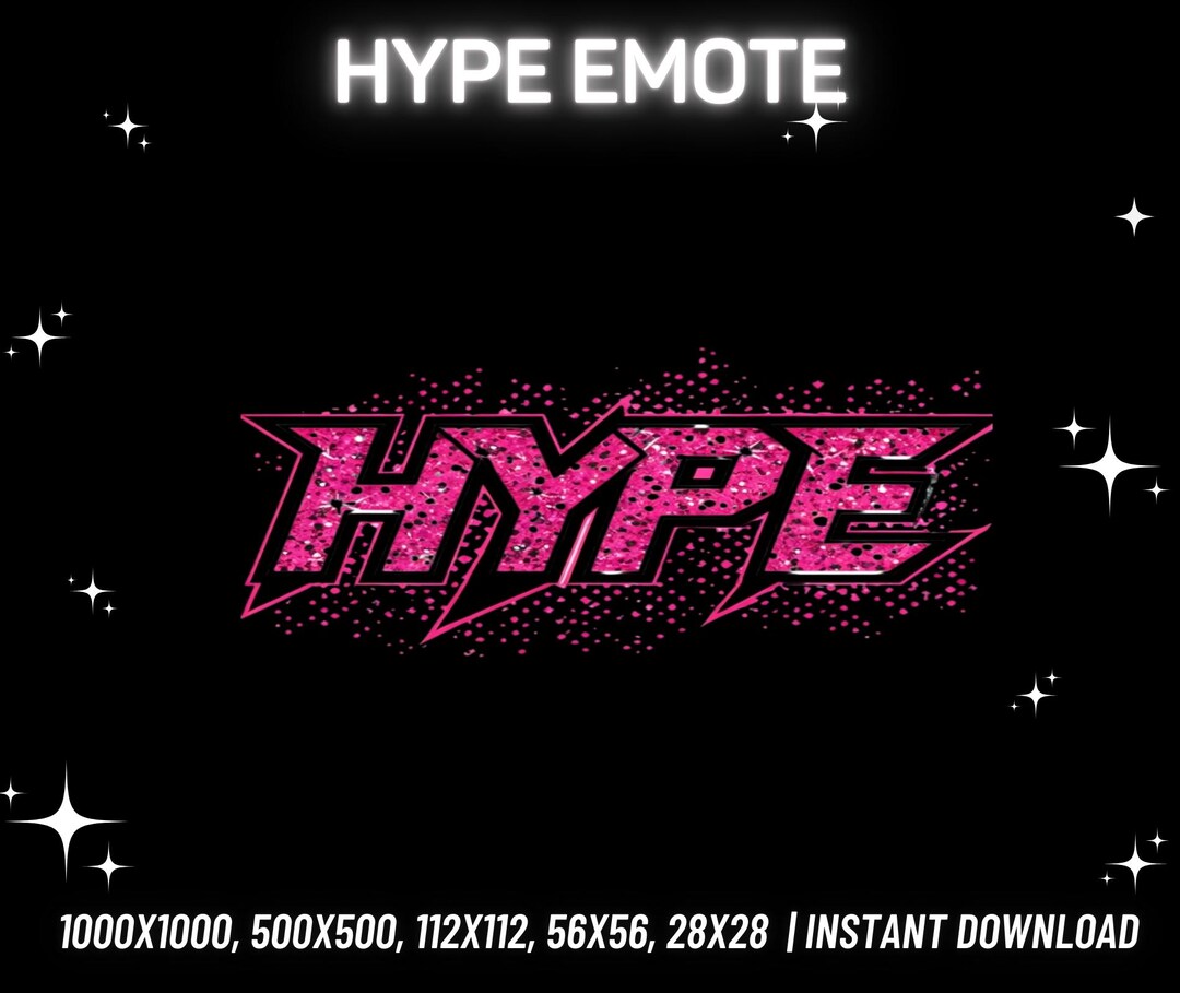 Pink Hype Text Emote | Twitch Emote | Kick Emote | Discord Emote ...
