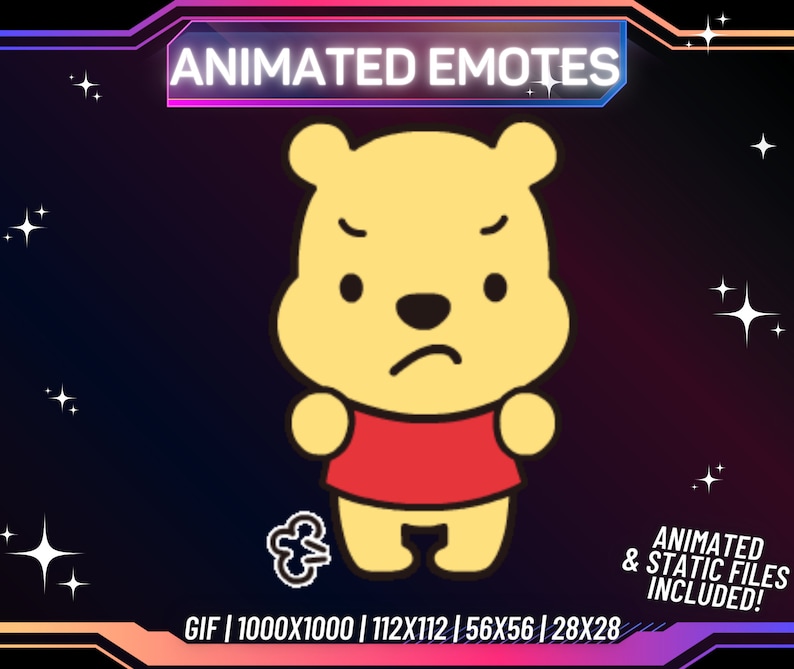 Animated Twitch Emote, Angry Pooh Bear Emote, Cute Twitch Emote PNG ...