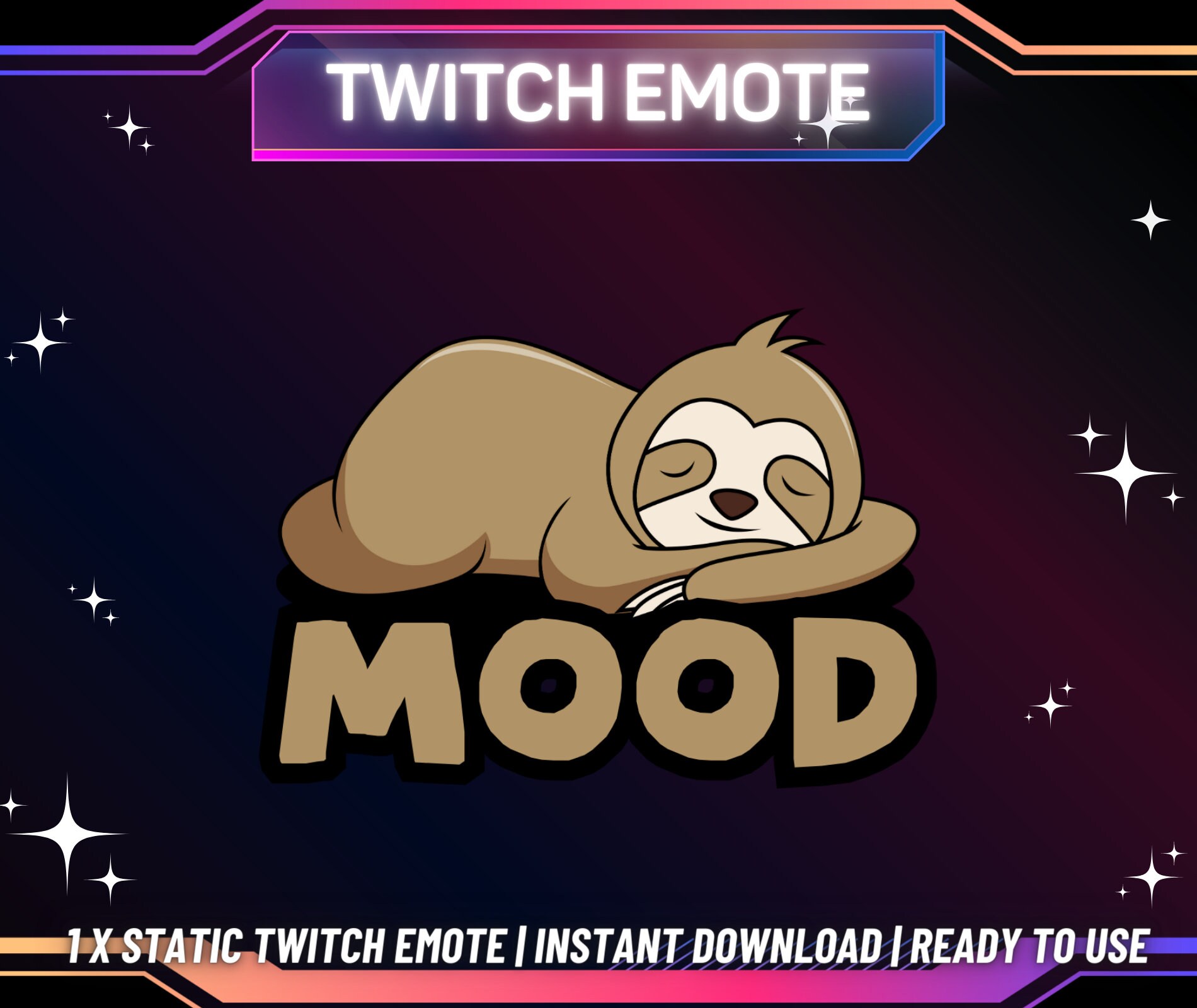 1 Twitch Emote Sloth Mood Twitch Emote Sloth Emote Funny - Etsy Canada