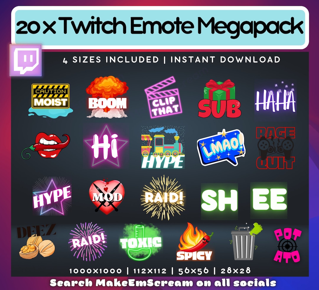 Twitch Emote Megapack | 20 X Twitch Emotes | Funny Twitch Emotes ...