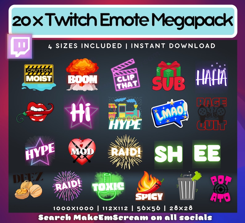 Twitch Emote Megapack 20 X Twitch Emotes Funny Twitch - Etsy Australia